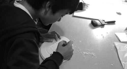 Bellevue International School student Song exhibits his art